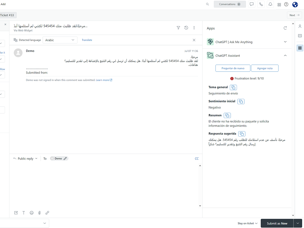 ChatGPT Assistant by Canadesk App Integration with Zendesk Support